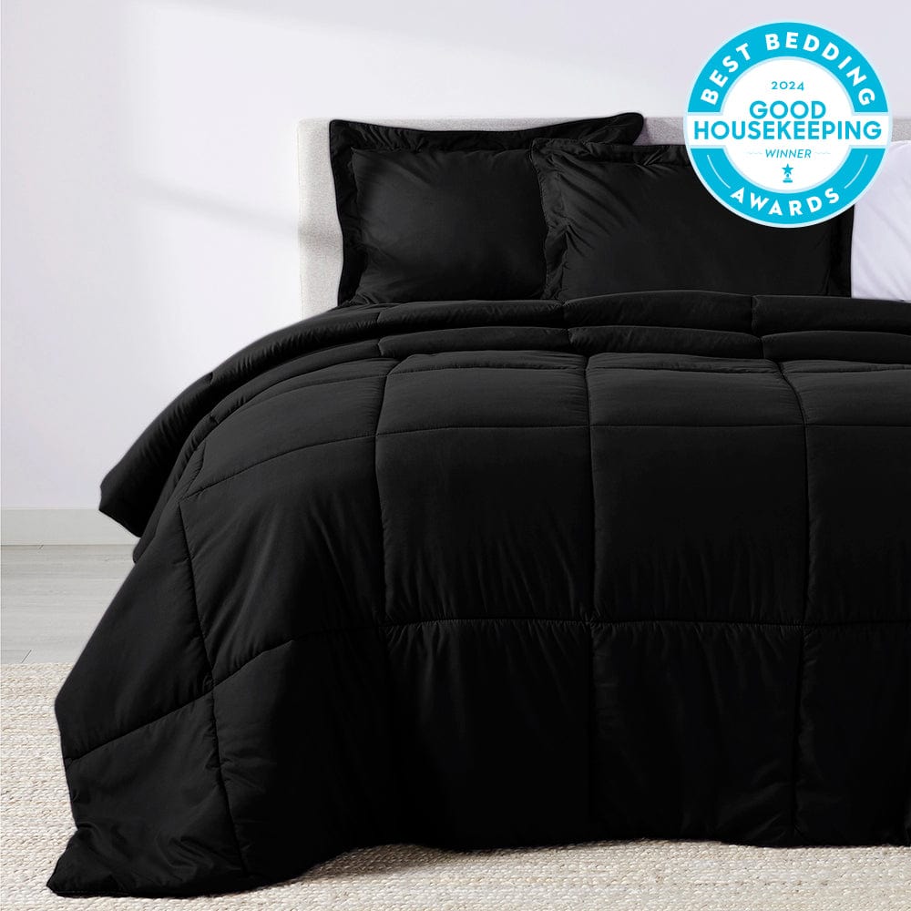 Midnight Black Oversized Comforter Set – The Original PeachSkinSheets®